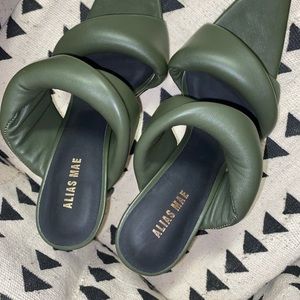 Alias Mae | Shoes | Alias Mae Issy Green Stiletto Heeled Sandals Size 4 ...